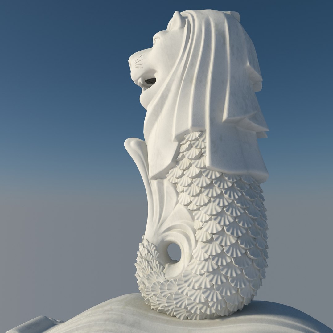 3d Max Merlion Statue