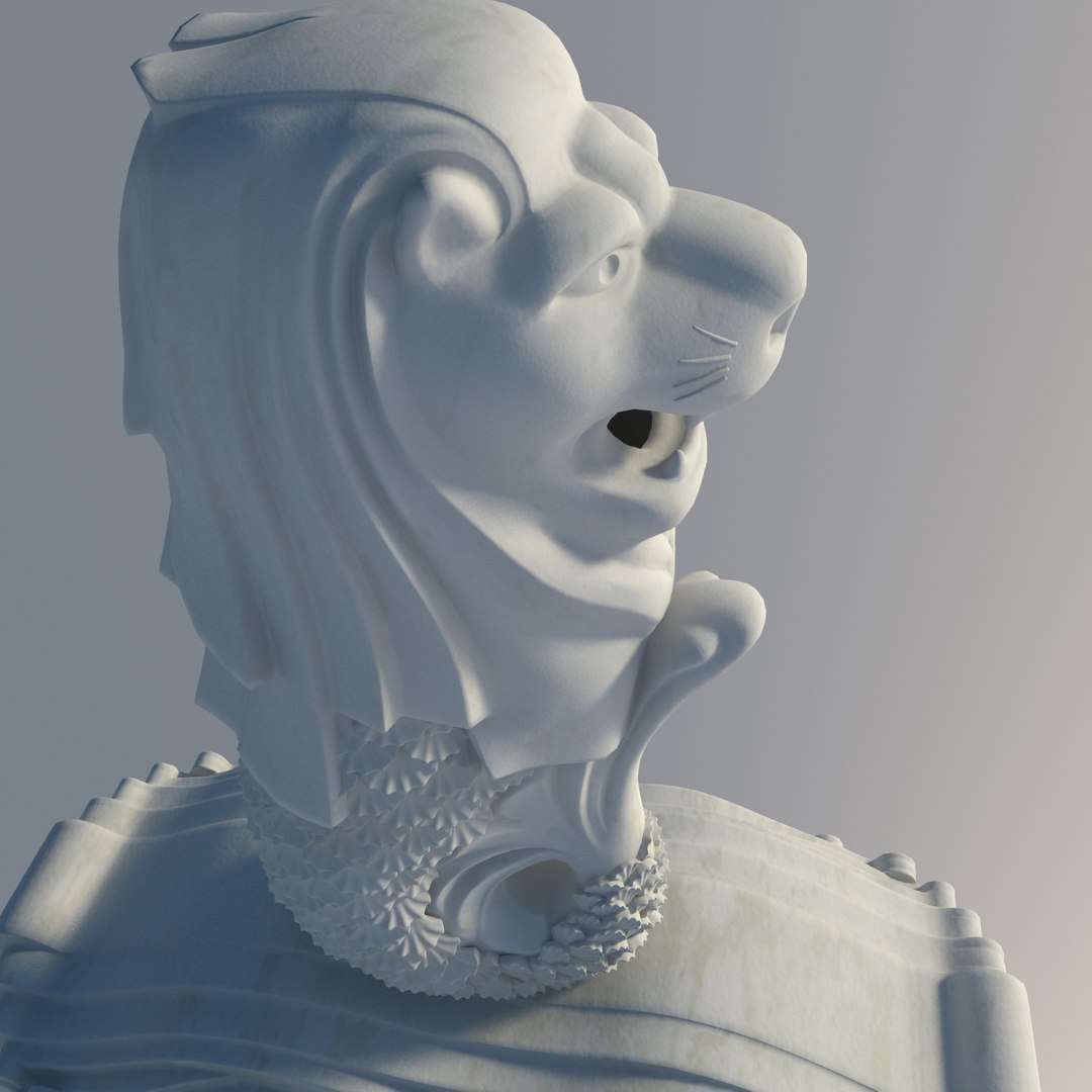 3d Max Merlion Statue