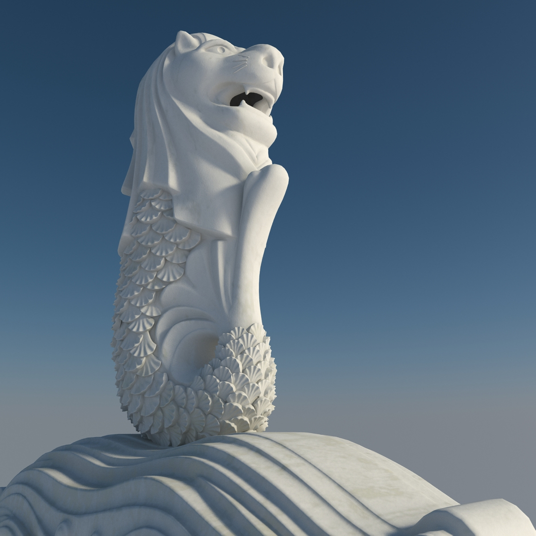 3d max merlion statue
