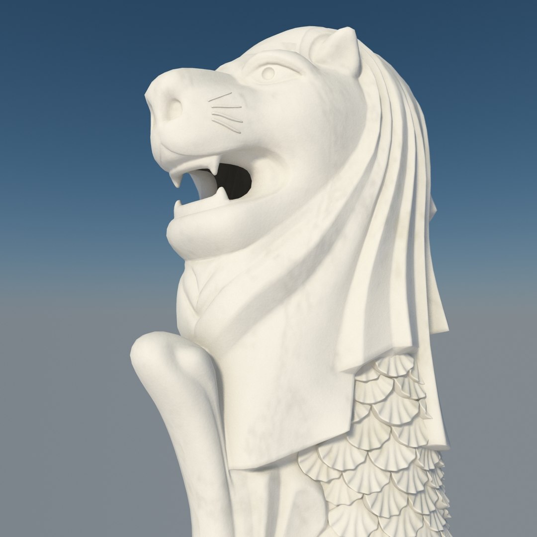 3d Max Merlion Statue