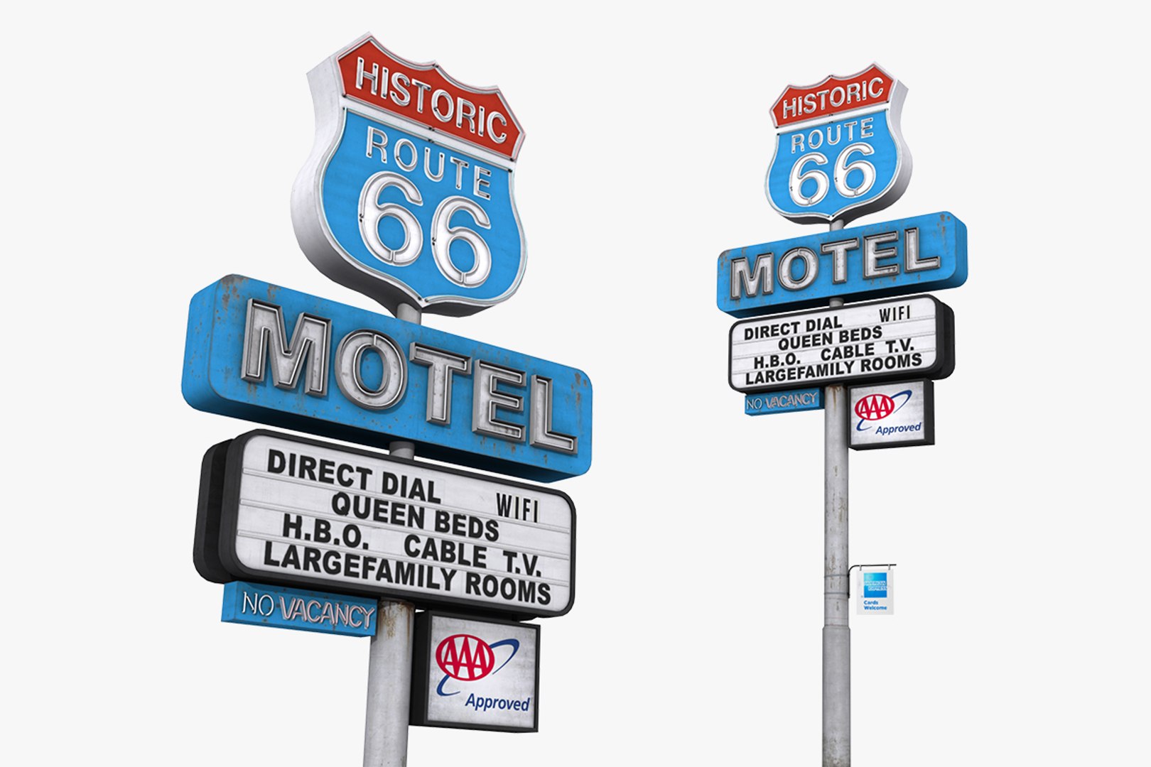 Historic Route 66 Motel 3D - TurboSquid 1255478