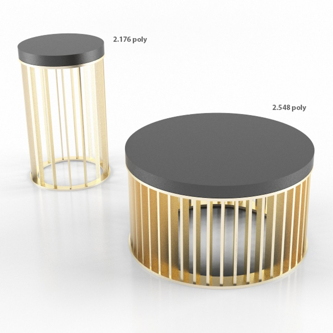 3d model tea table set