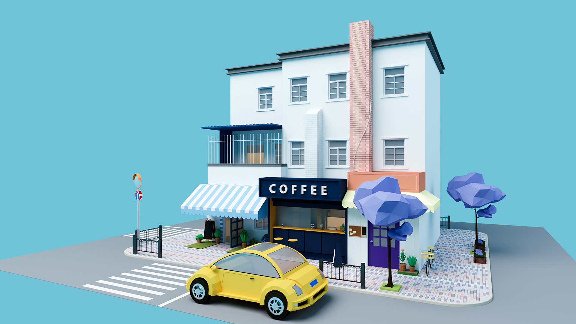 Low Poly Shop 3D - TurboSquid 2268572