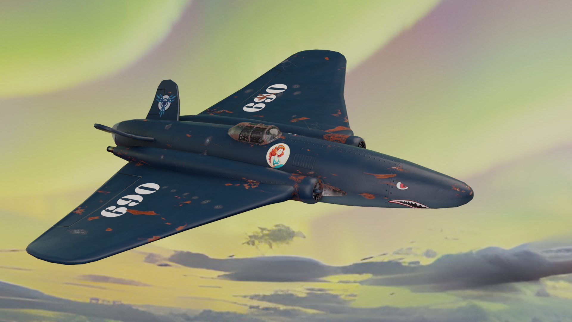 3D Fantasy Jet Plane - TurboSquid 2142393