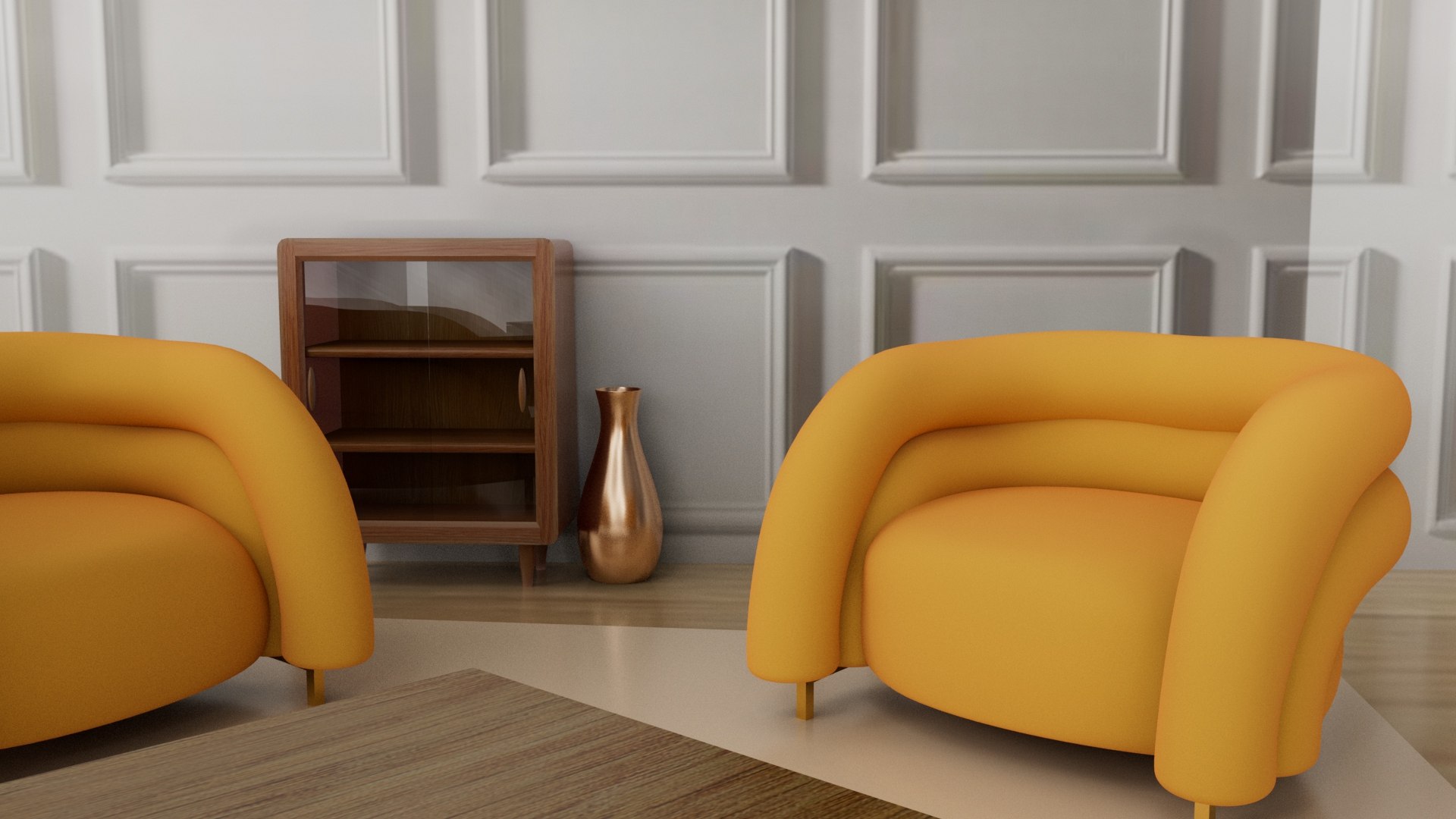 Retro Organic Arm Chair Model - TurboSquid 2181092