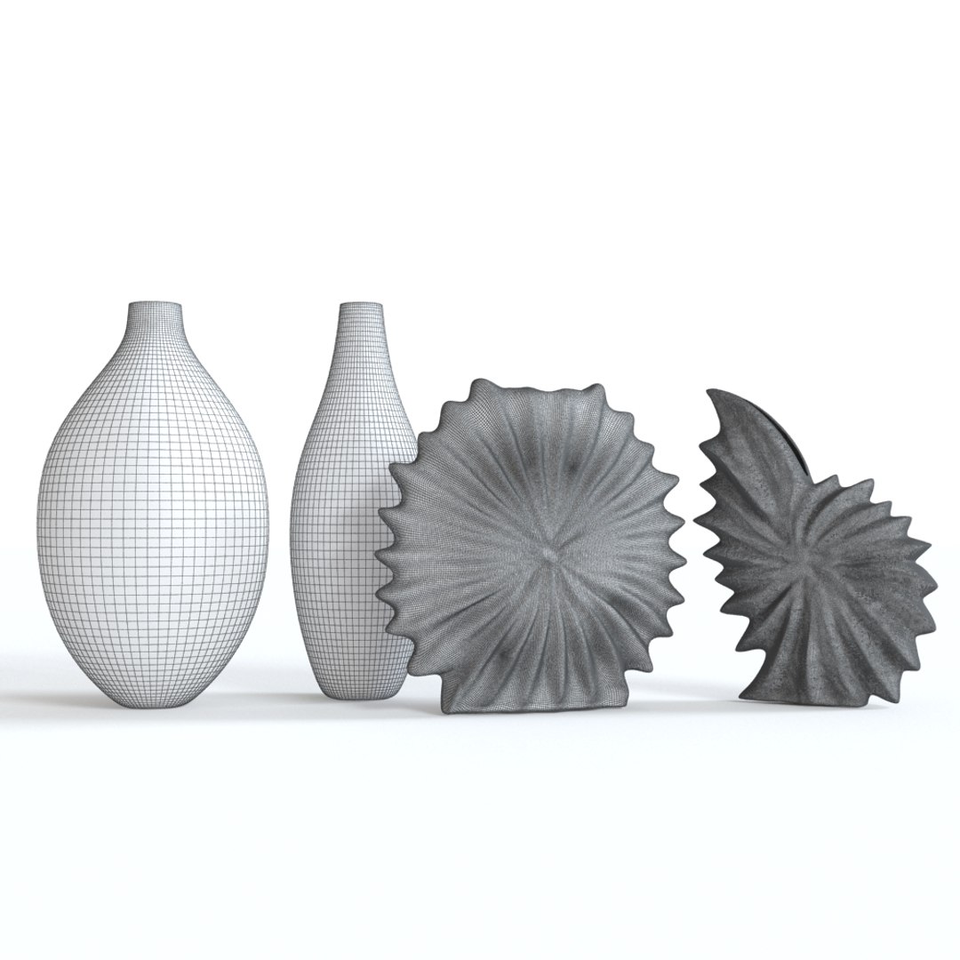 3d model decor set vases