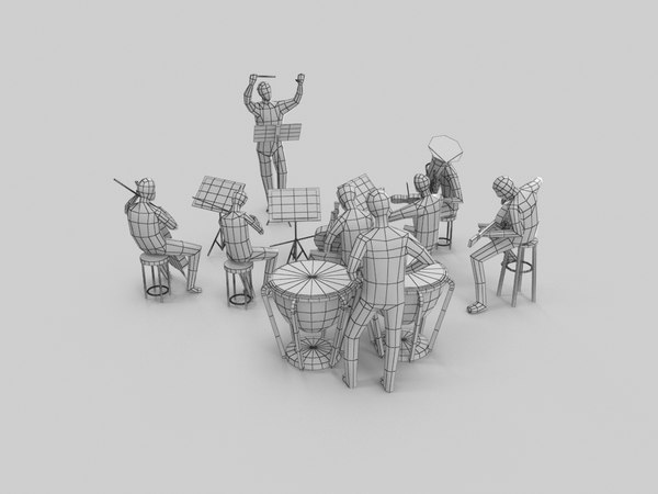 modelo 3d Low Poly Orchestra Music Player - TurboSquid 1430610
