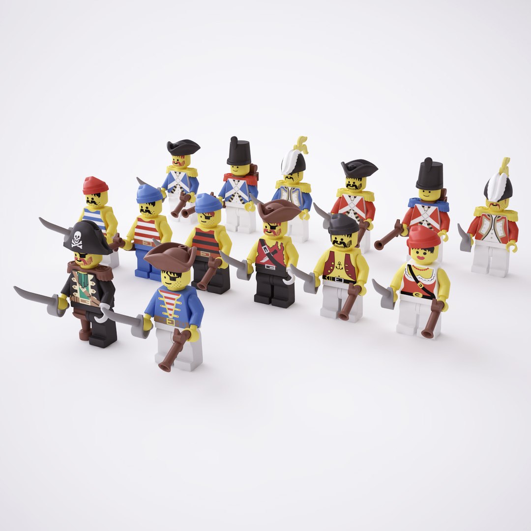Rigged Lego Pirate Minifigs 3d 3ds