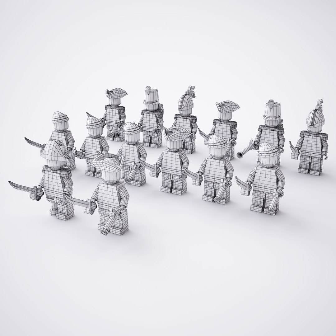 Rigged Lego Pirate Minifigs 3d 3ds