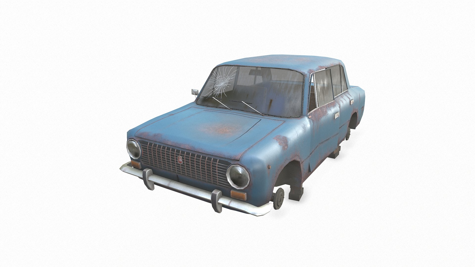 Gameready Abandoned Soviet Car 3D Model - TurboSquid 1473253