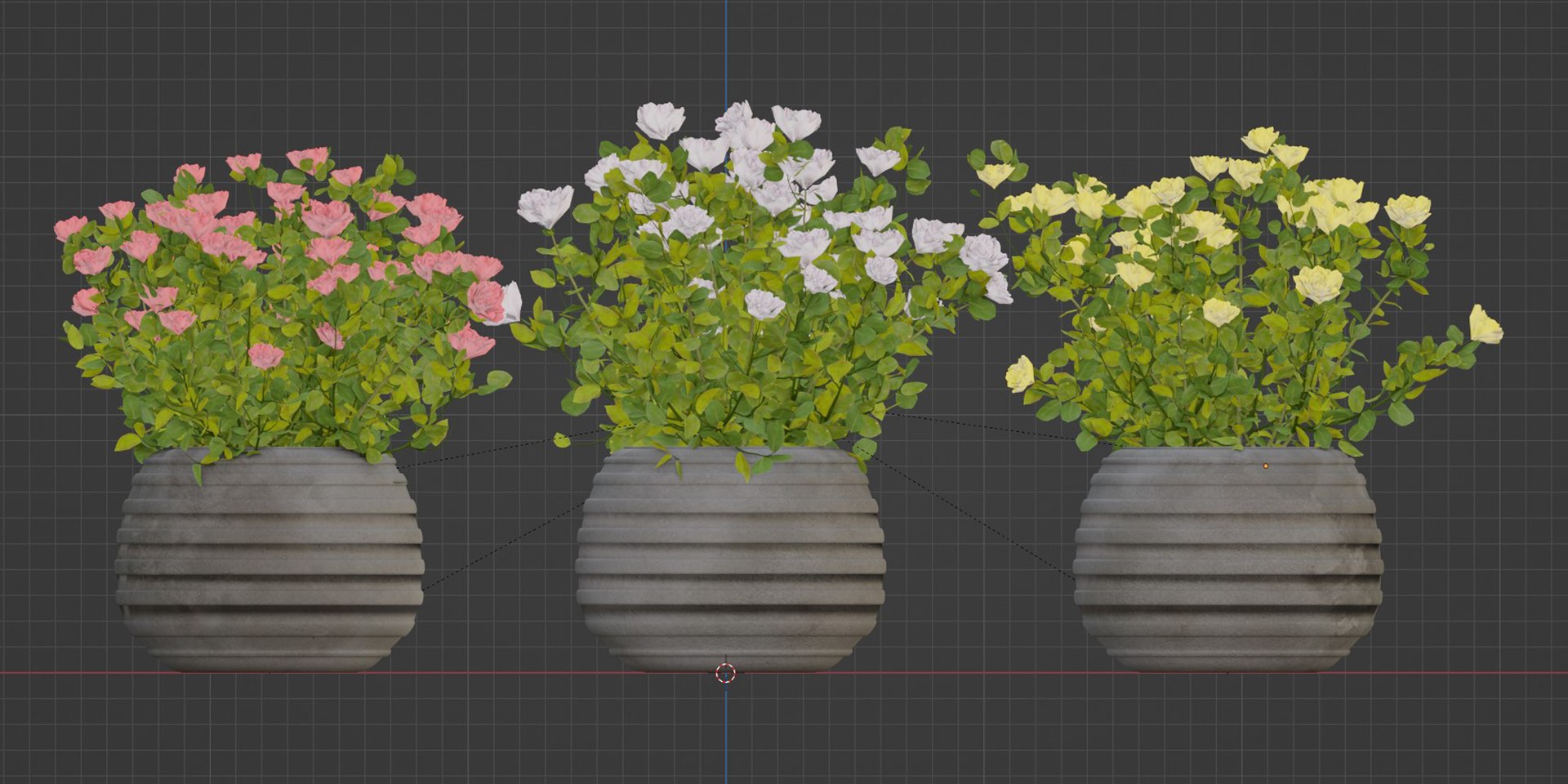 3D Rose Flowering Bushes Collection Vol 77-Blender - TurboSquid 2126344