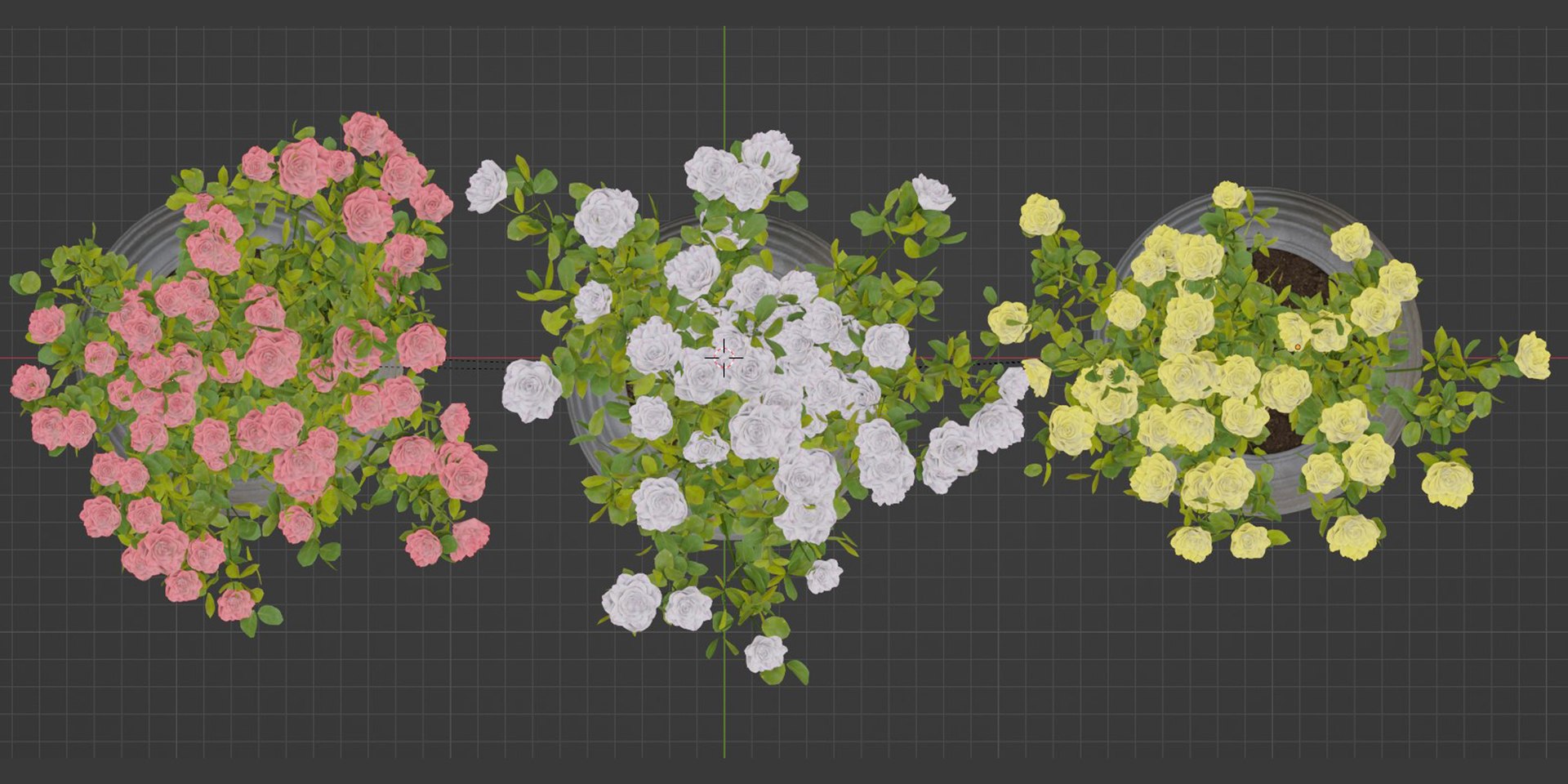 3D Rose Flowering Bushes Collection Vol 77-Blender - TurboSquid 2126344