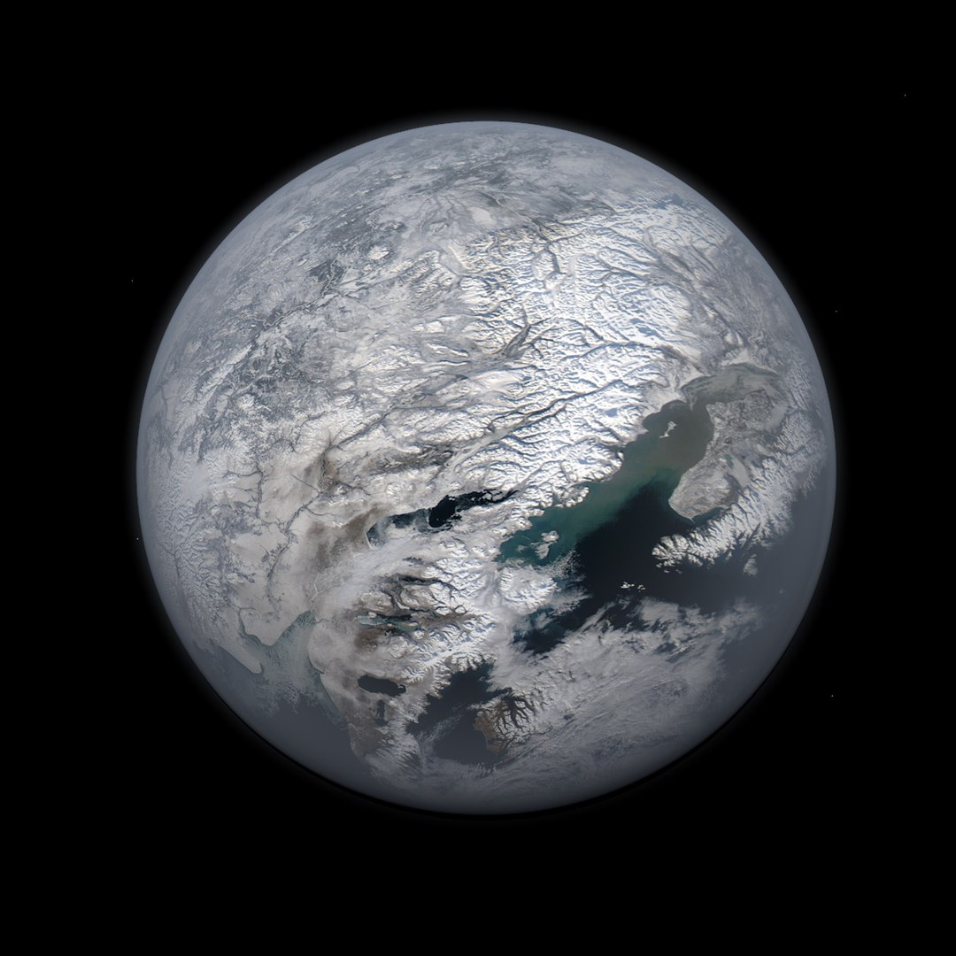 3D Fictional Alien Ice Planet - TurboSquid 1640518