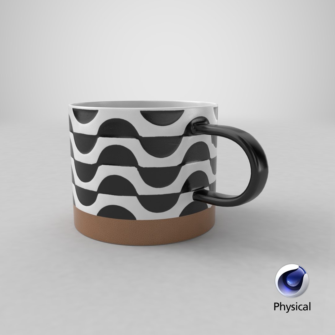 Realistic Luna Blackandwhite Mug Model - TurboSquid 1439869