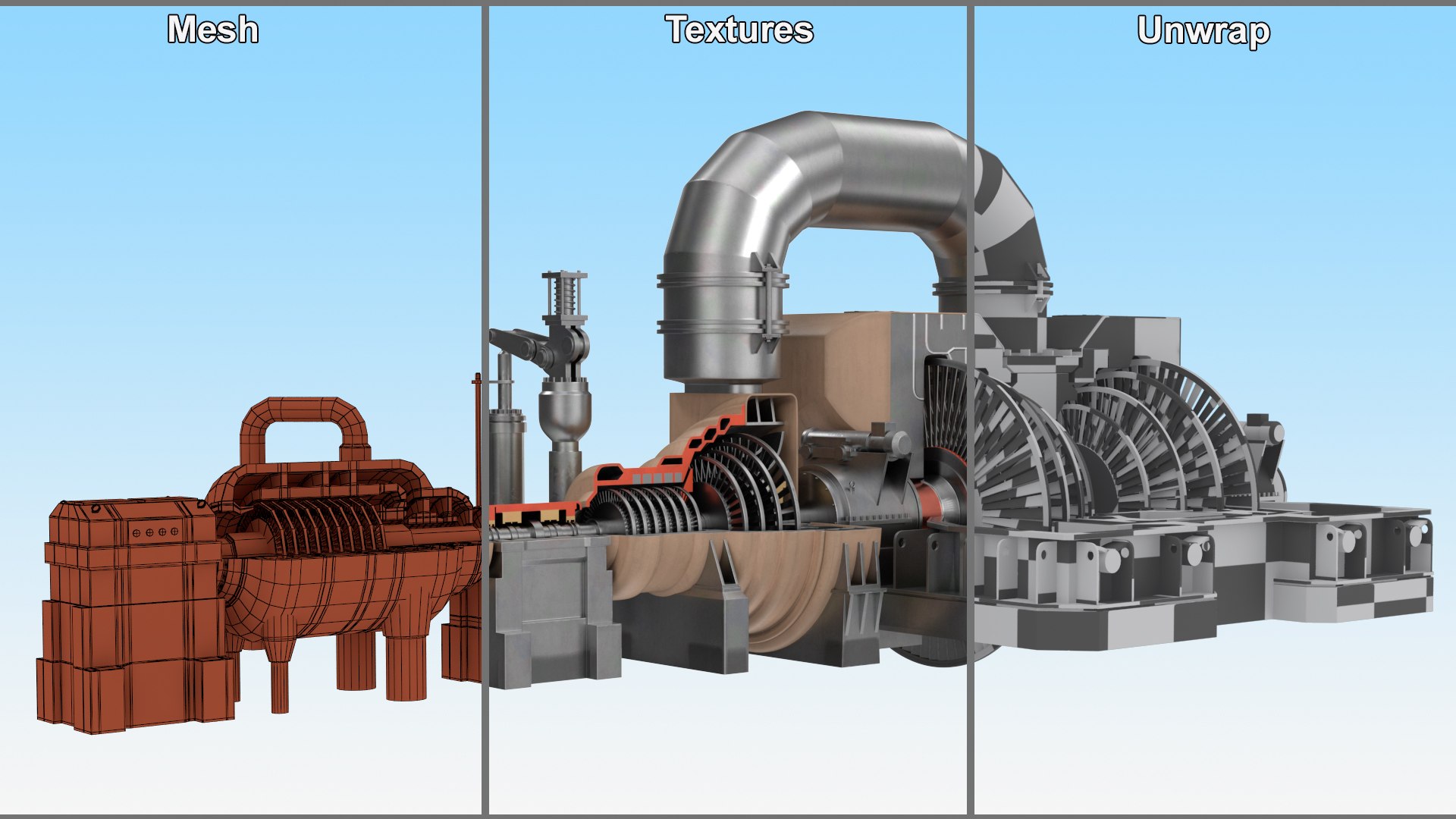3D Steam Turbine Cutaway Model - TurboSquid 2295584