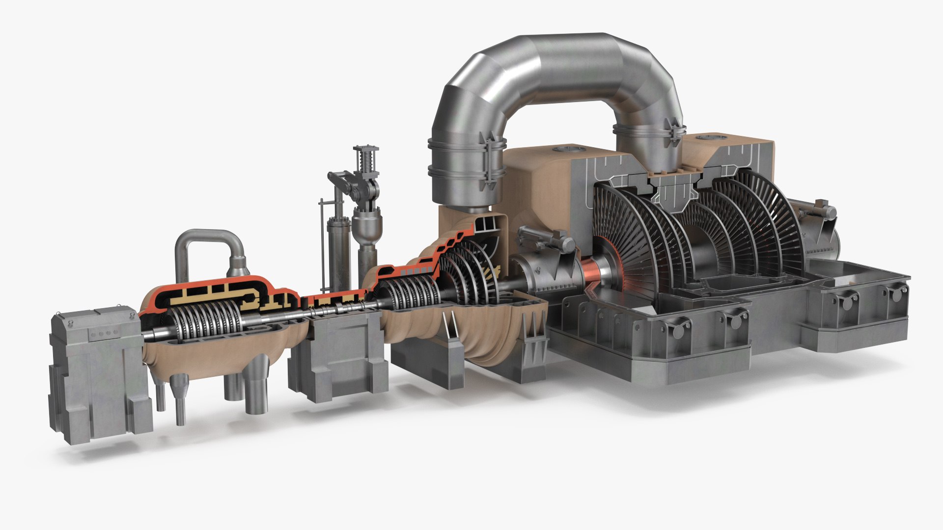 3D Steam Turbine Cutaway Model - TurboSquid 2295584