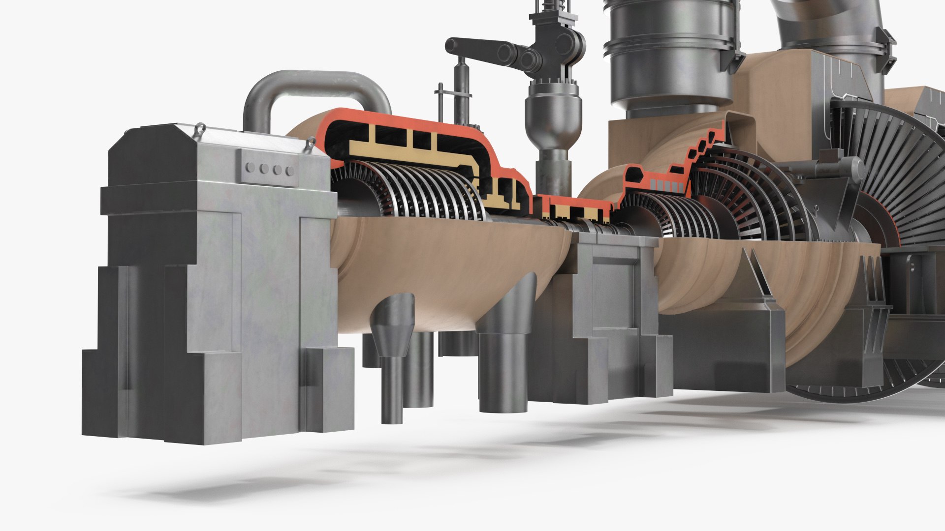 3D Steam Turbine Cutaway Model - TurboSquid 2295584