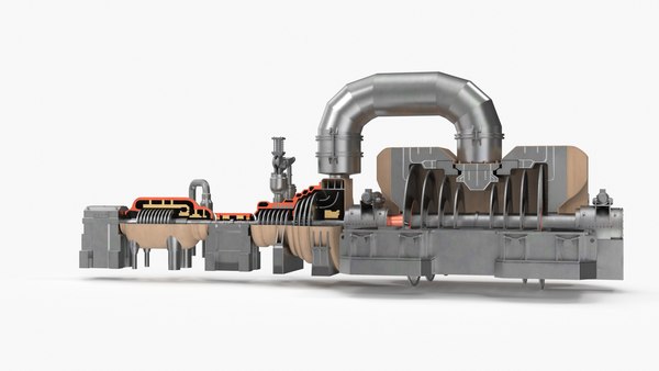 modelo 3d Corte transversal de una turbina de vapor - TurboSquid 2295584