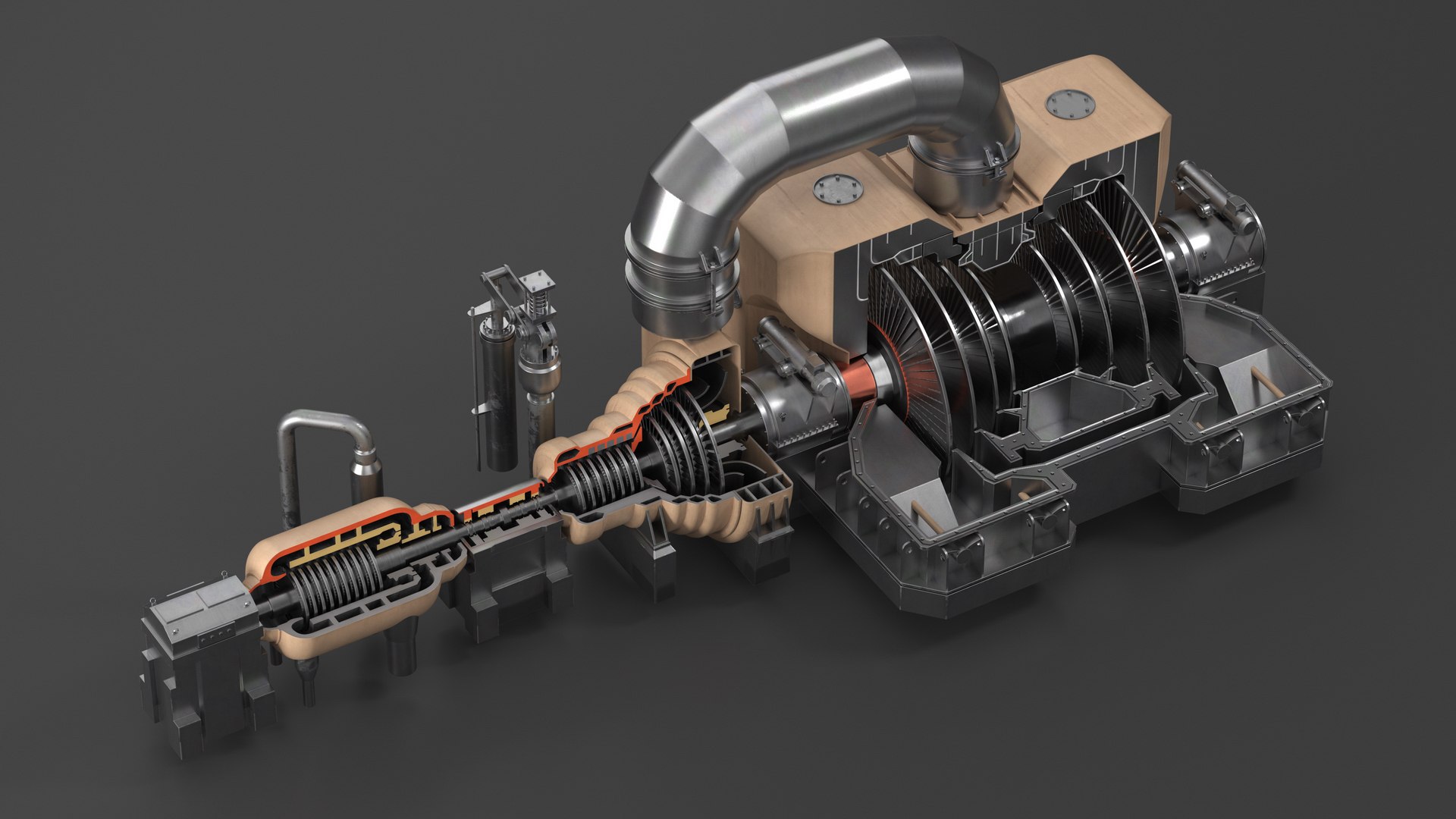 3D Steam Turbine Cutaway Model - TurboSquid 2295584