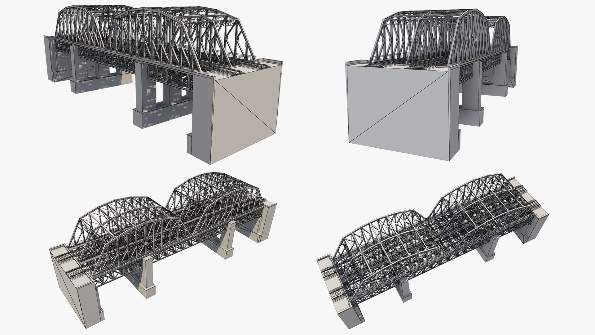 3D bridge rail railway model - TurboSquid 1318579