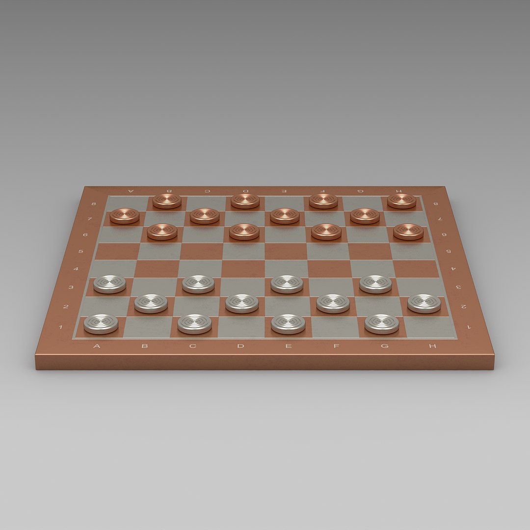 3d Copper Silver Checkerboard