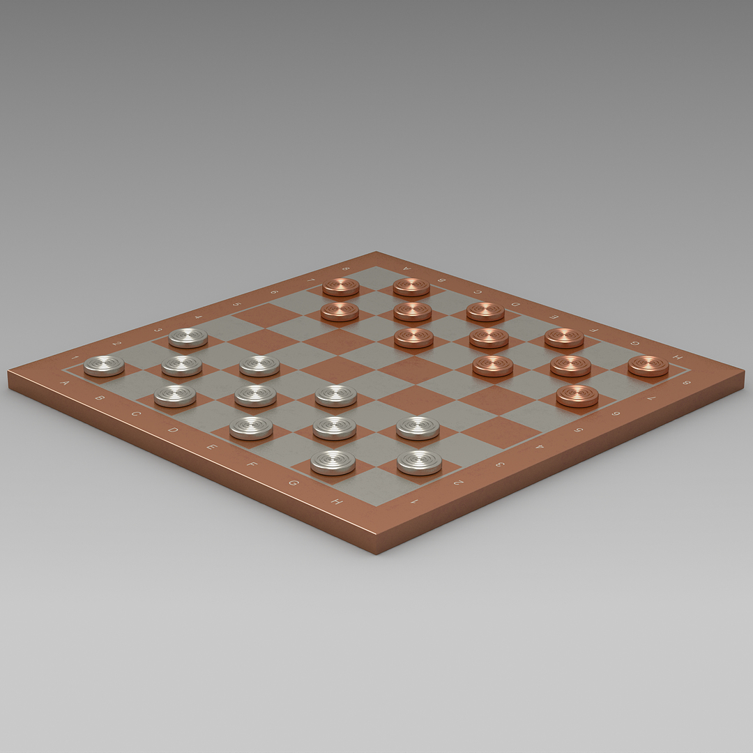 3d Copper Silver Checkerboard