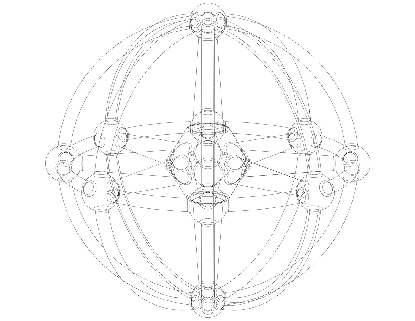 3D Wireframe Shape Geometric Sphere Linked - TurboSquid 2201213