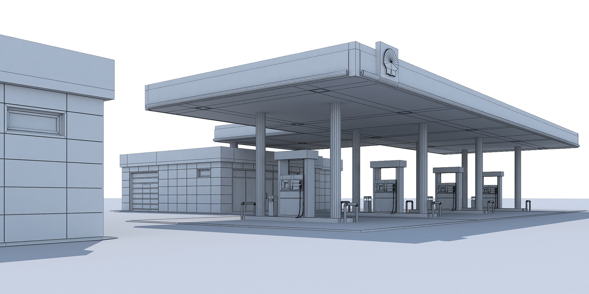 shell gas station obj