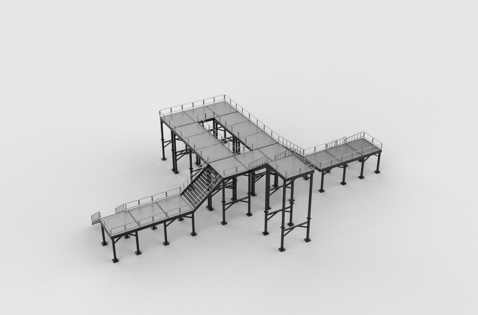 3D Model Modular Stairs And Gantry 3D Model - TurboSquid 2493416