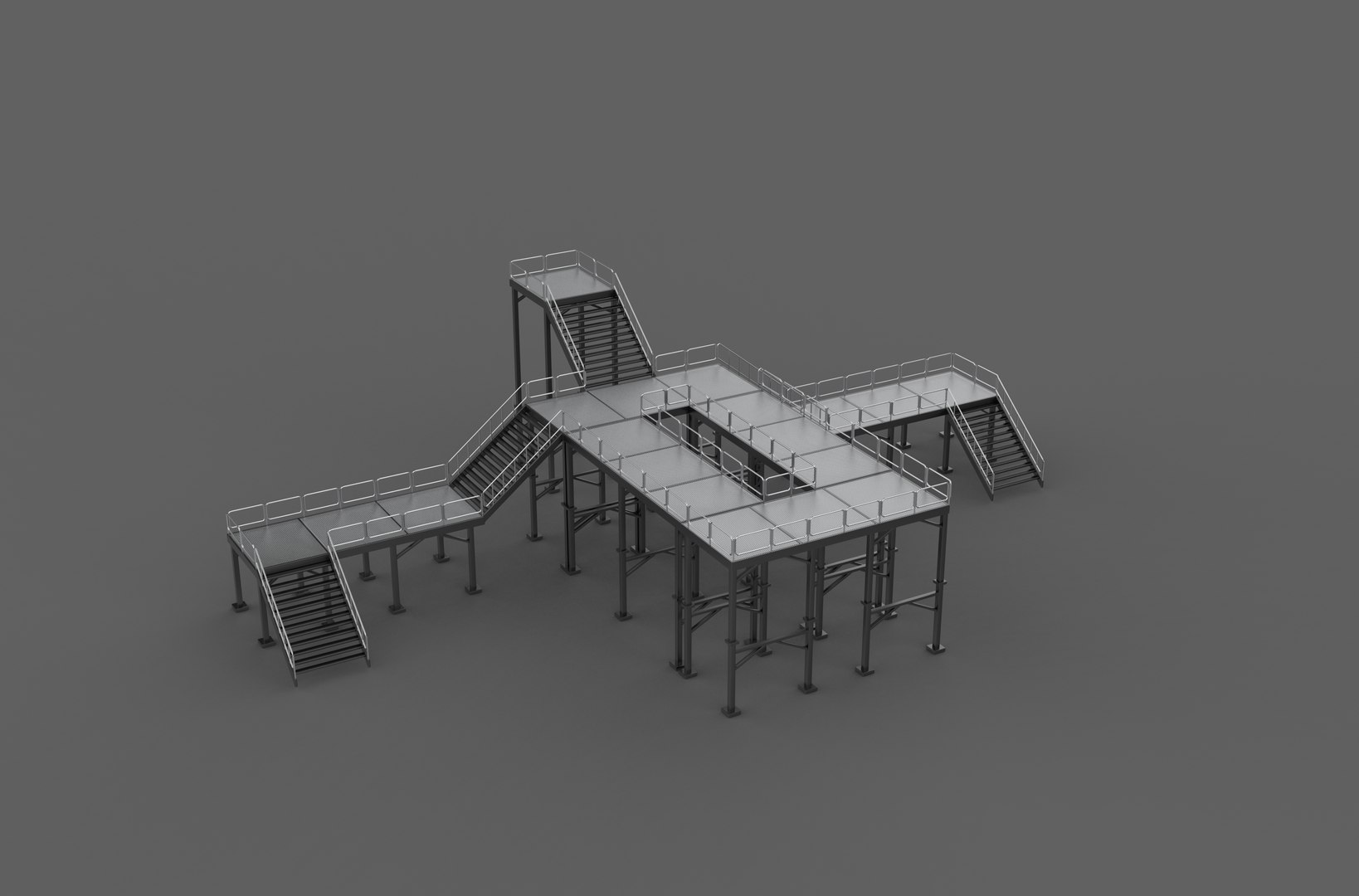 3D Model Modular Stairs And Gantry 3D Model - TurboSquid 2493416