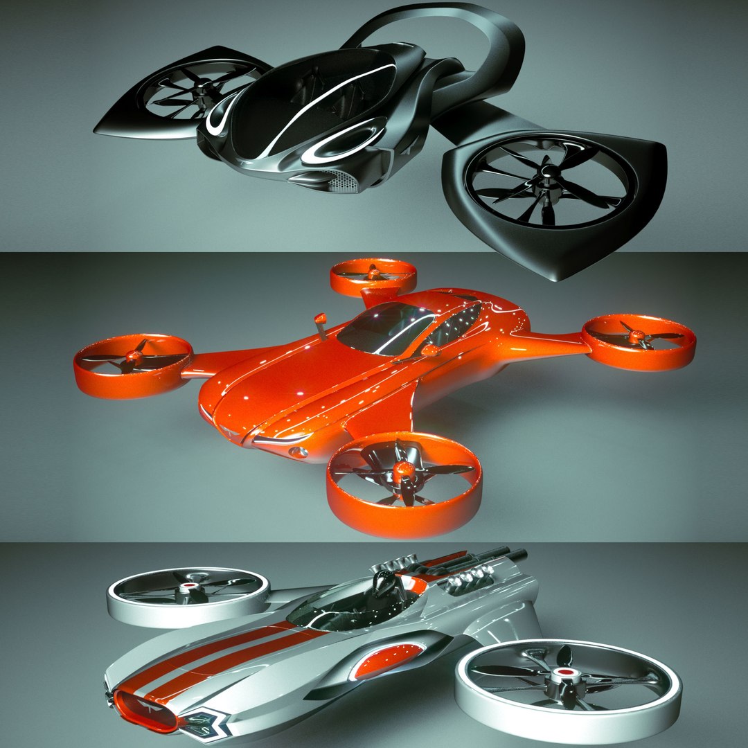 3D 3 In 1 Copter Car Bundle 01 Model - TurboSquid 2389629