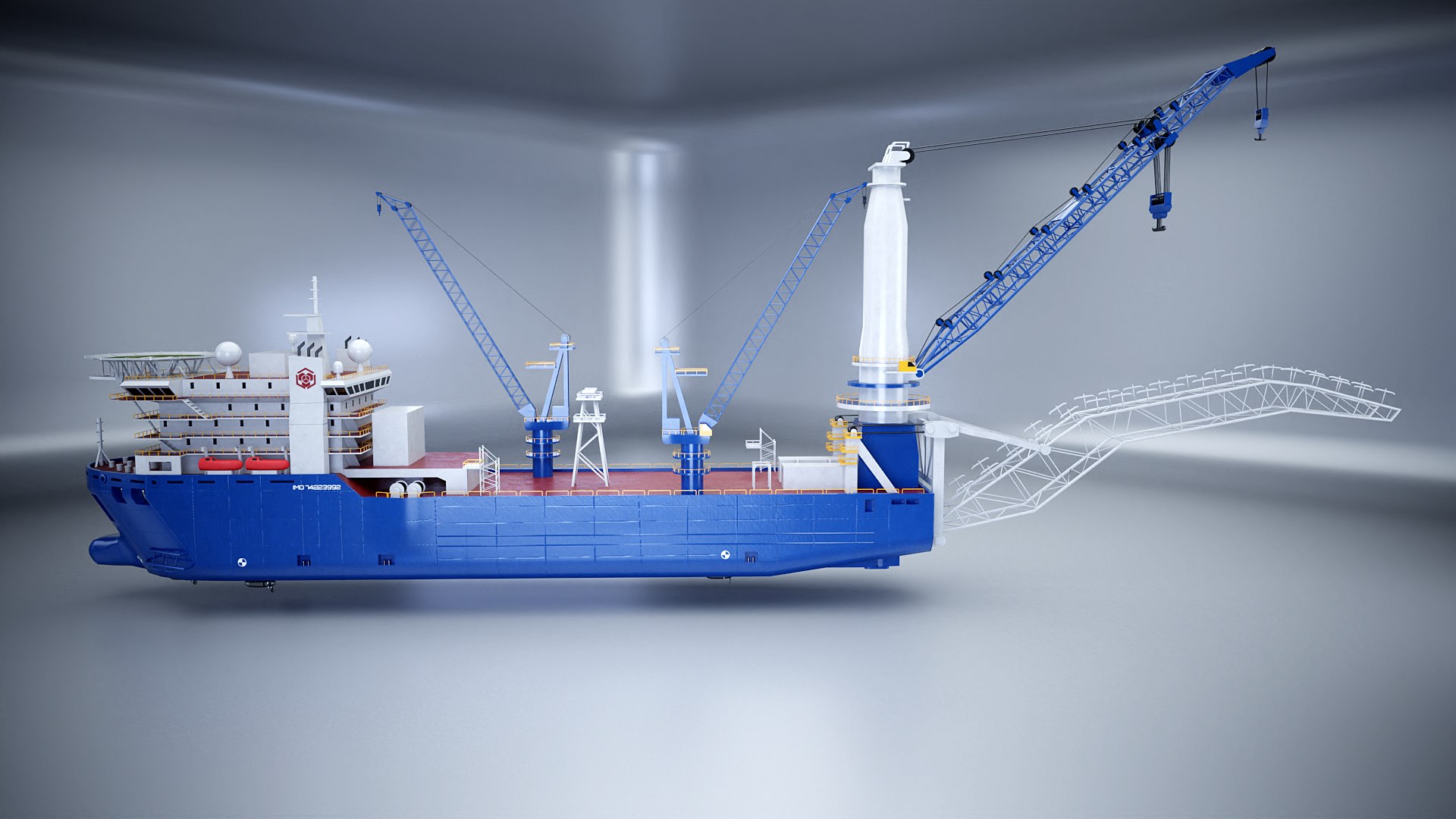 Pipelayer Crane Ship 3D - TurboSquid 2199891