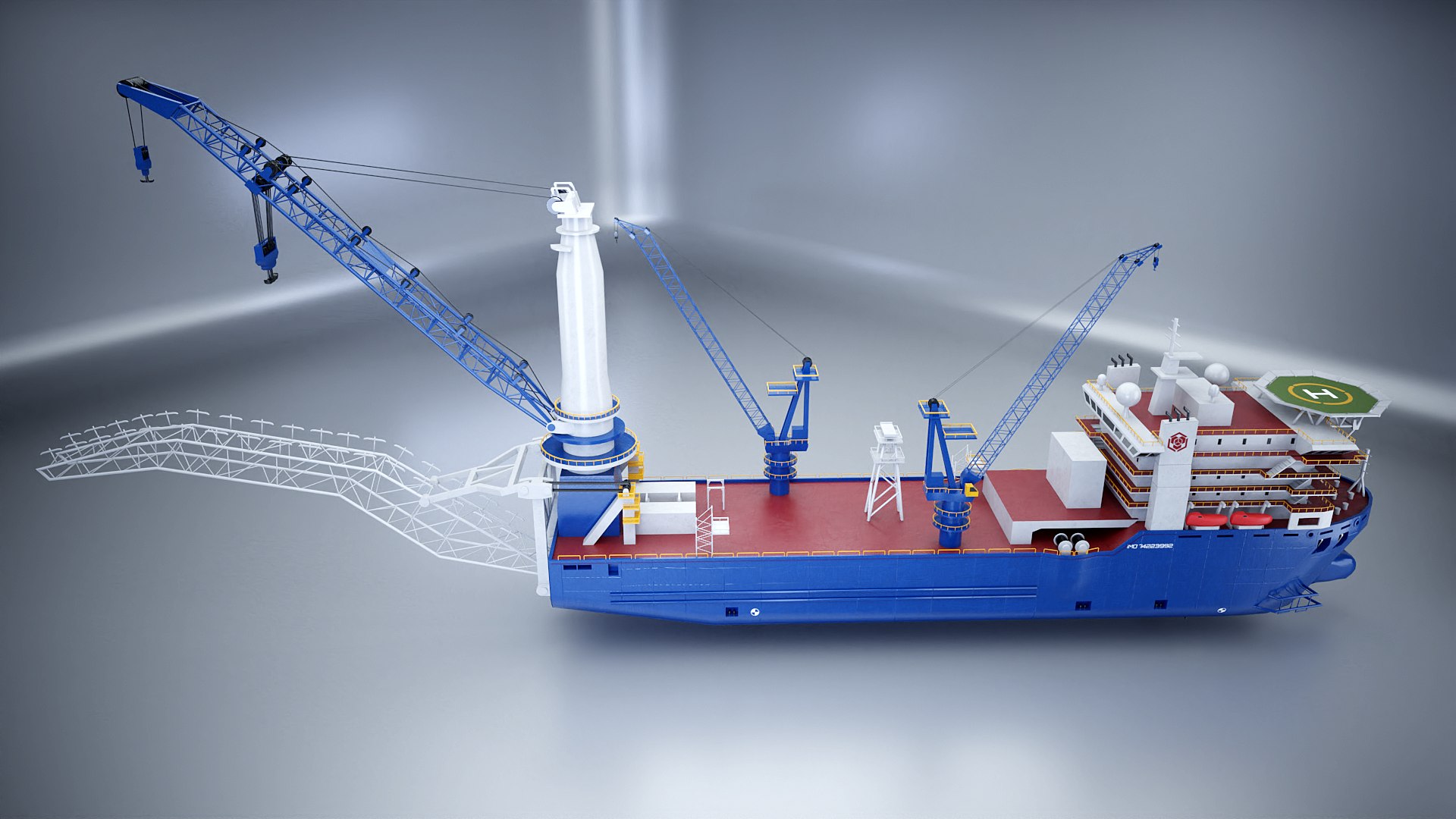 Pipelayer Crane Ship 3D - TurboSquid 2199891