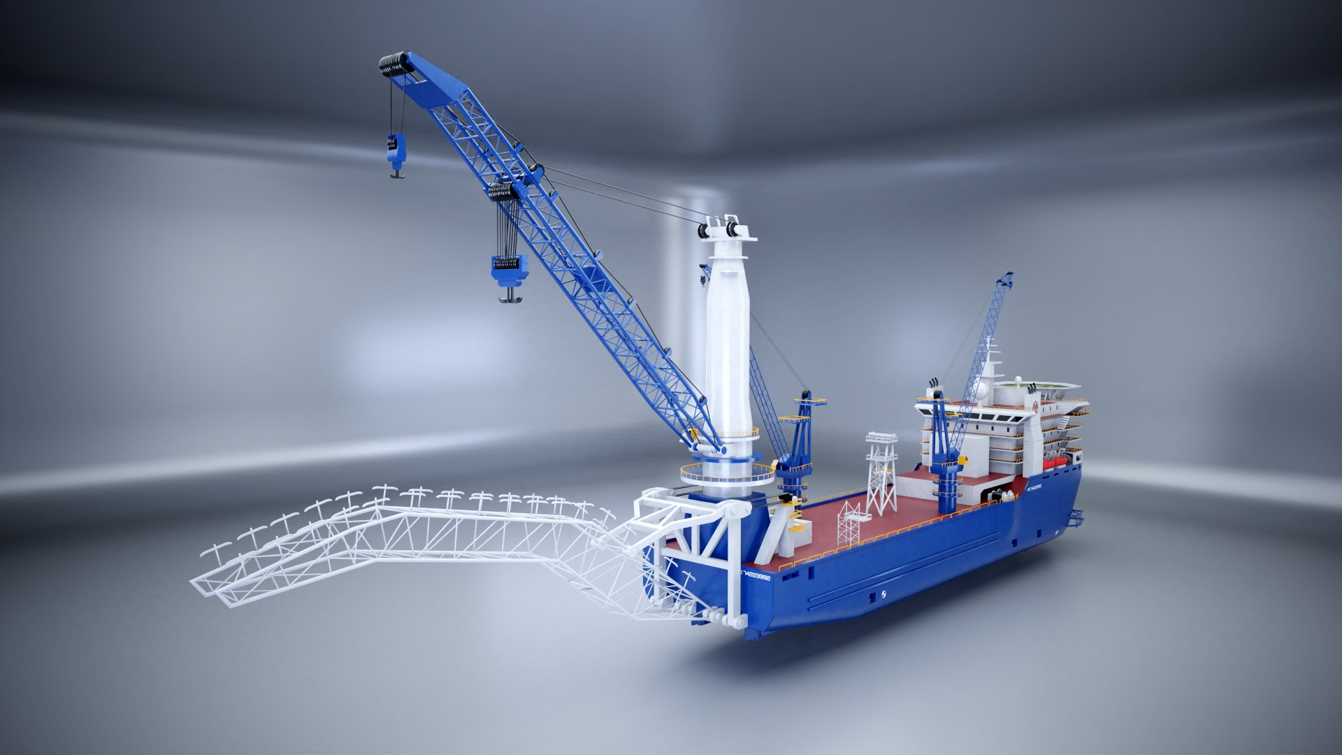 Pipelayer Crane Ship 3D - TurboSquid 2199891