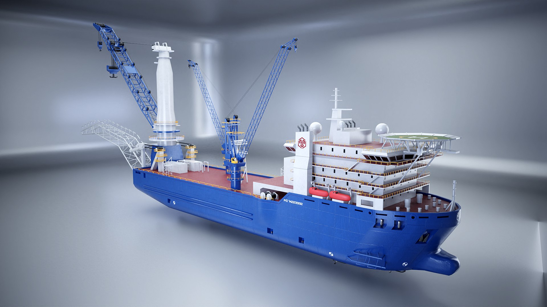 Pipelayer Crane Ship 3D - TurboSquid 2199891