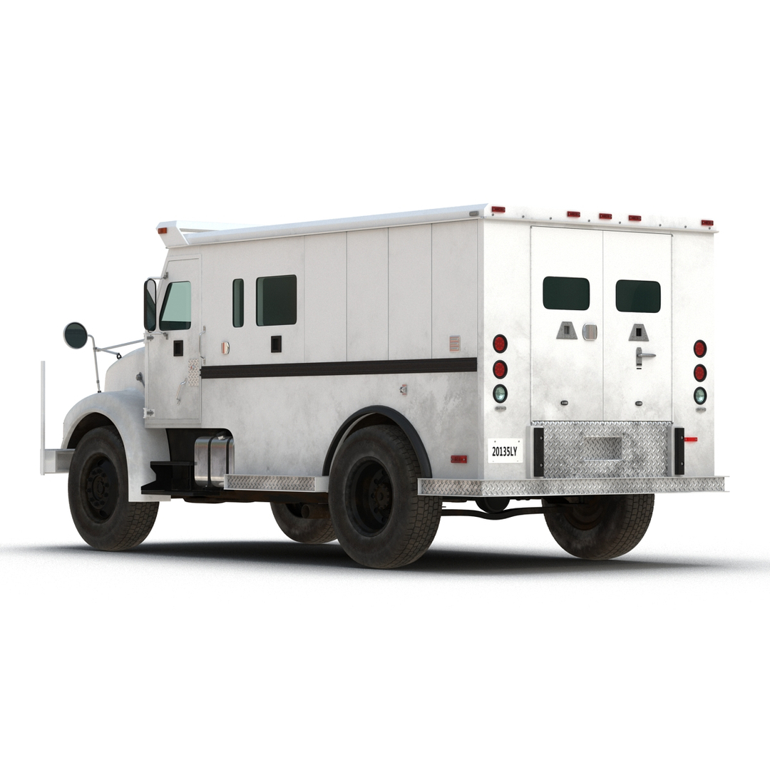 bank armored car simple 3d model