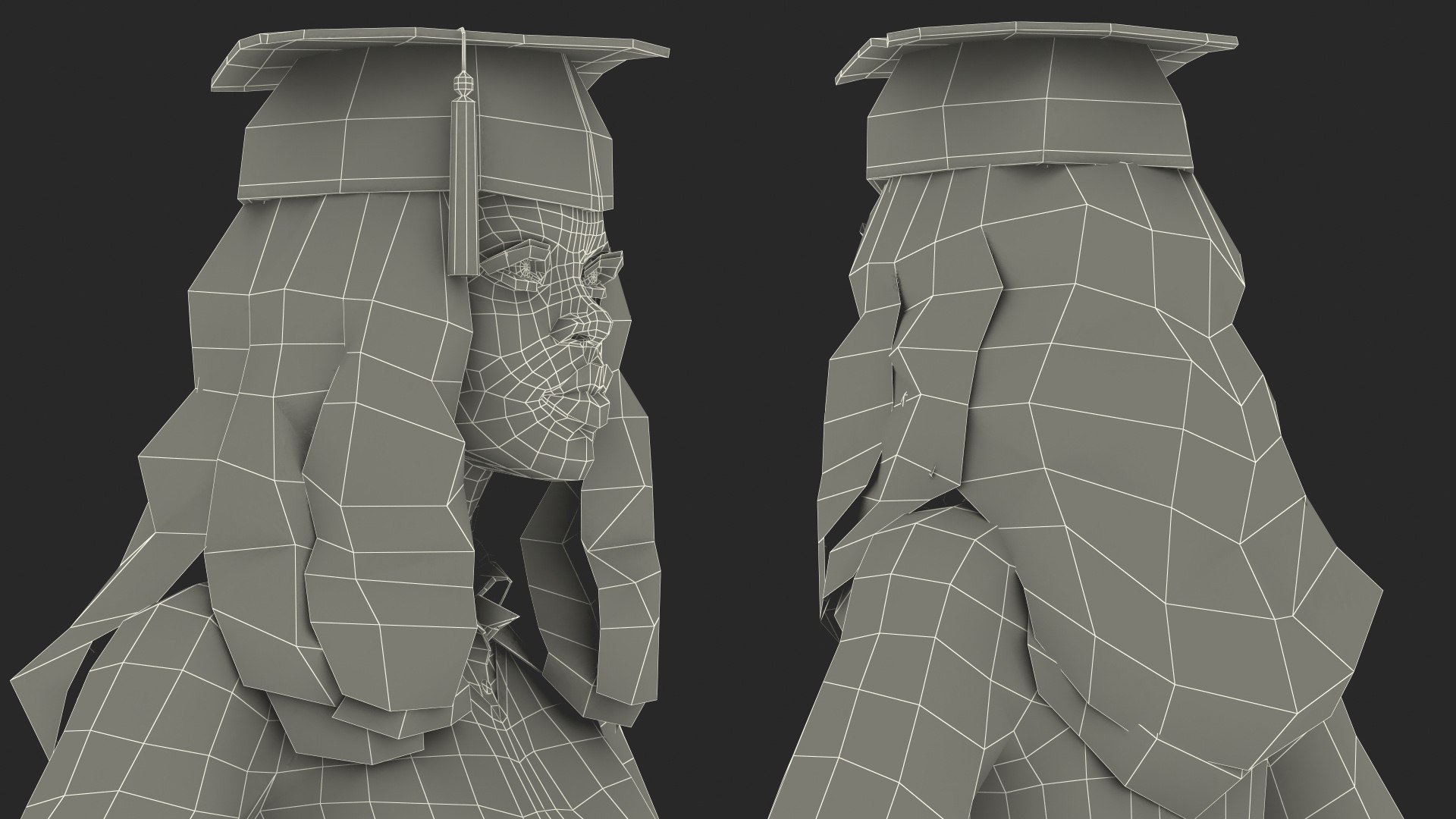 Dark skin graduation gown 3D model - TurboSquid 1669431