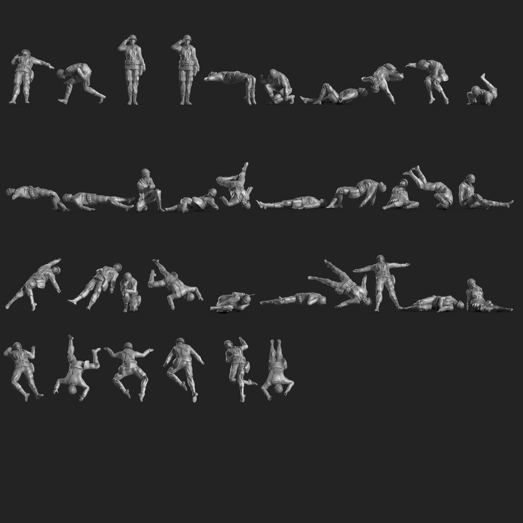 3D WWII Soldier Set 12 - TurboSquid 2148924