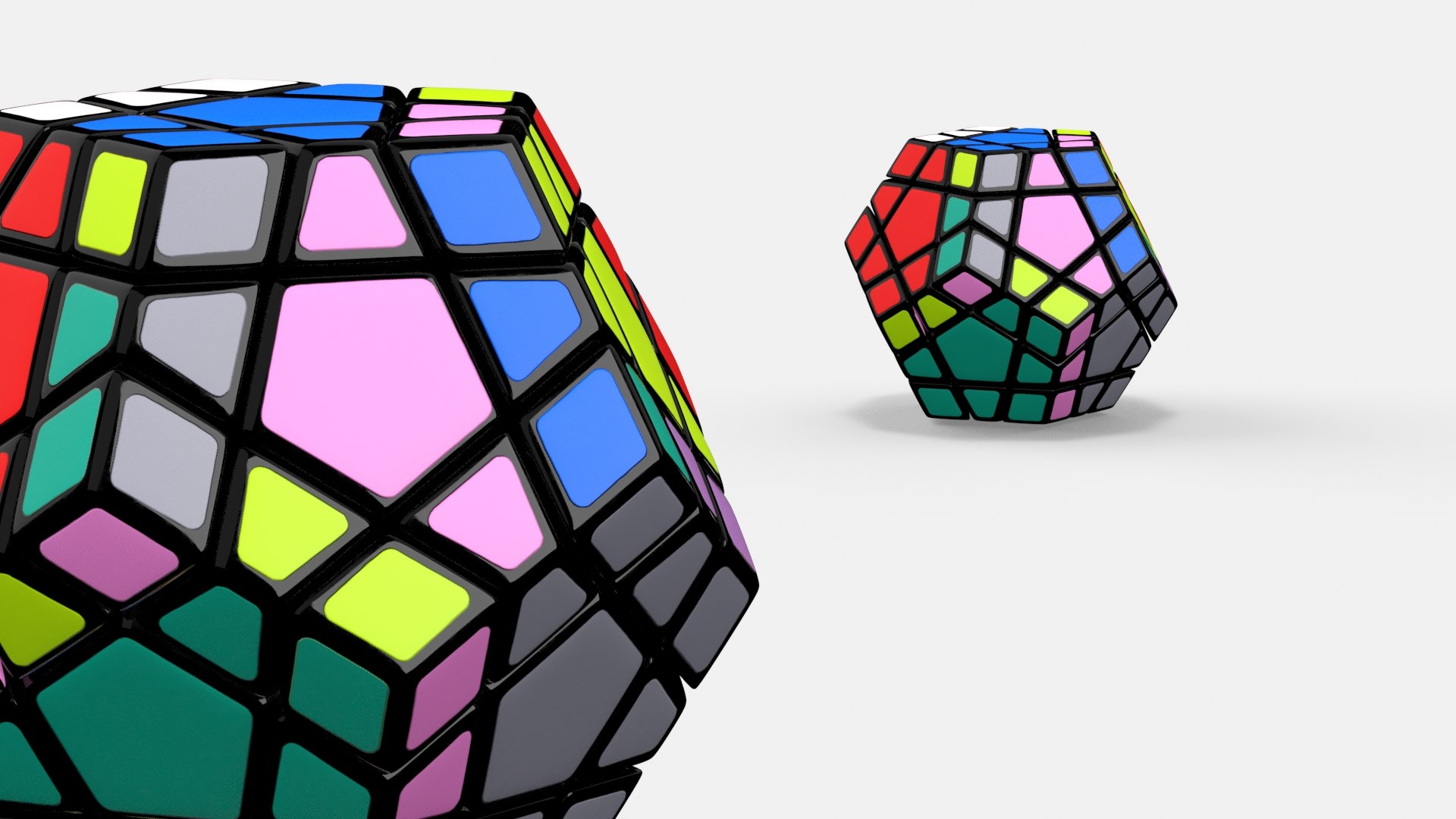 3D Puzzle Toy Rubiks Megaminx Randomized Colors Model - TurboSquid 2194754