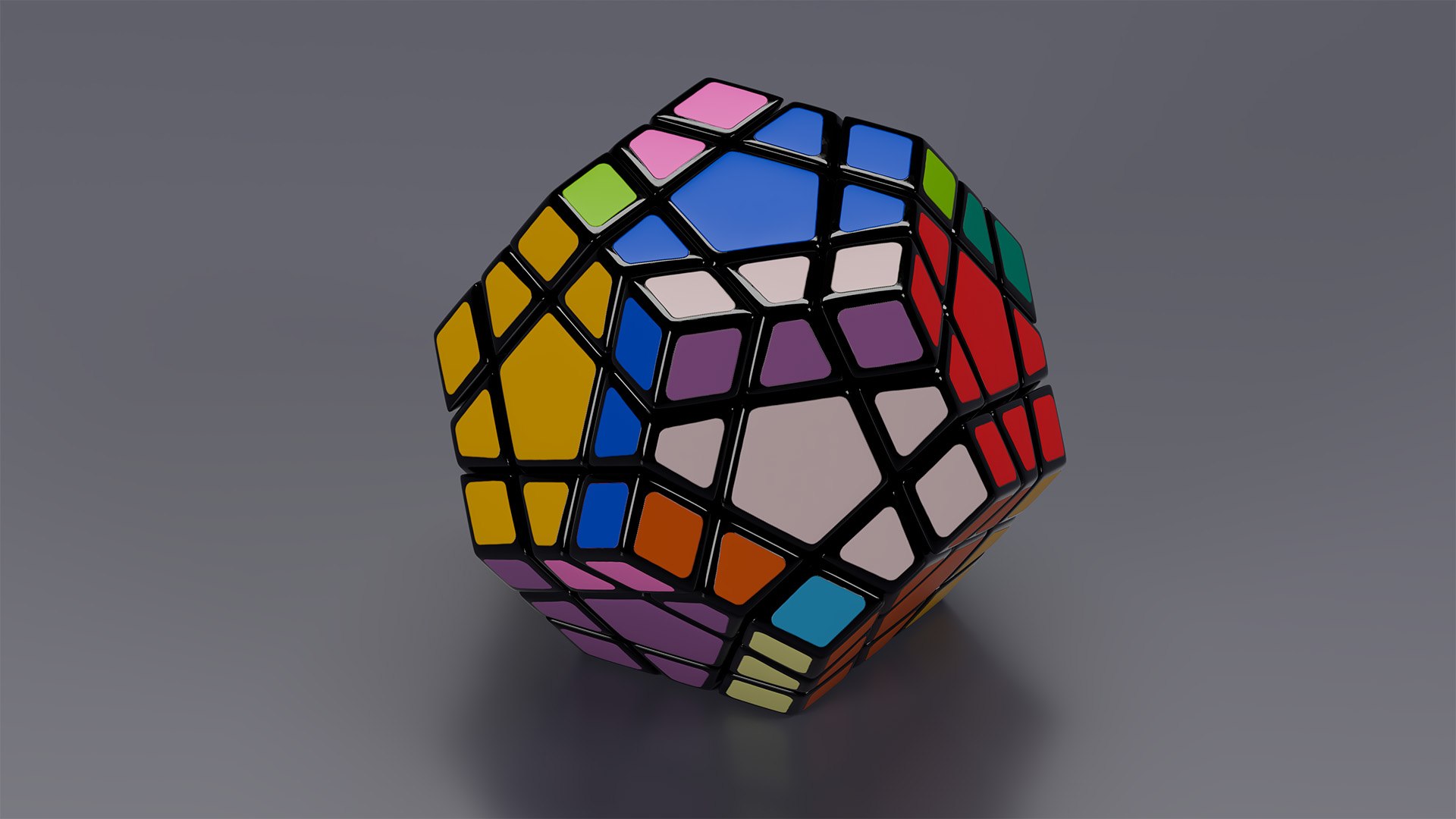 3D Puzzle Toy Rubiks Megaminx Randomized Colors Model - TurboSquid 2194754