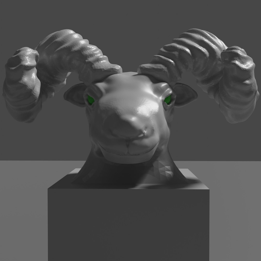Stone Or Ceramic Ram Head Model - TurboSquid 2244590