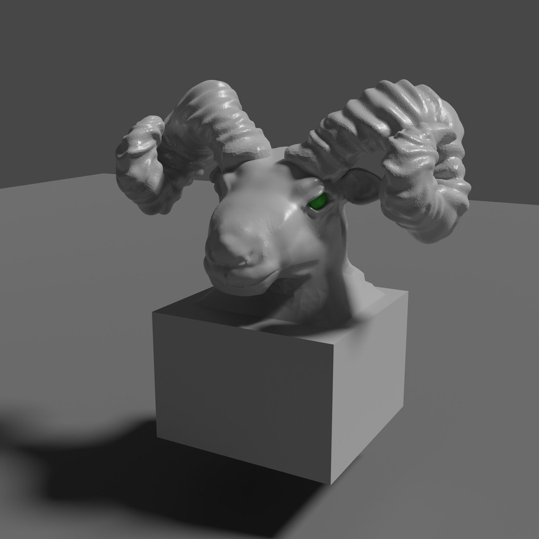 Stone Or Ceramic Ram Head Model - TurboSquid 2244590