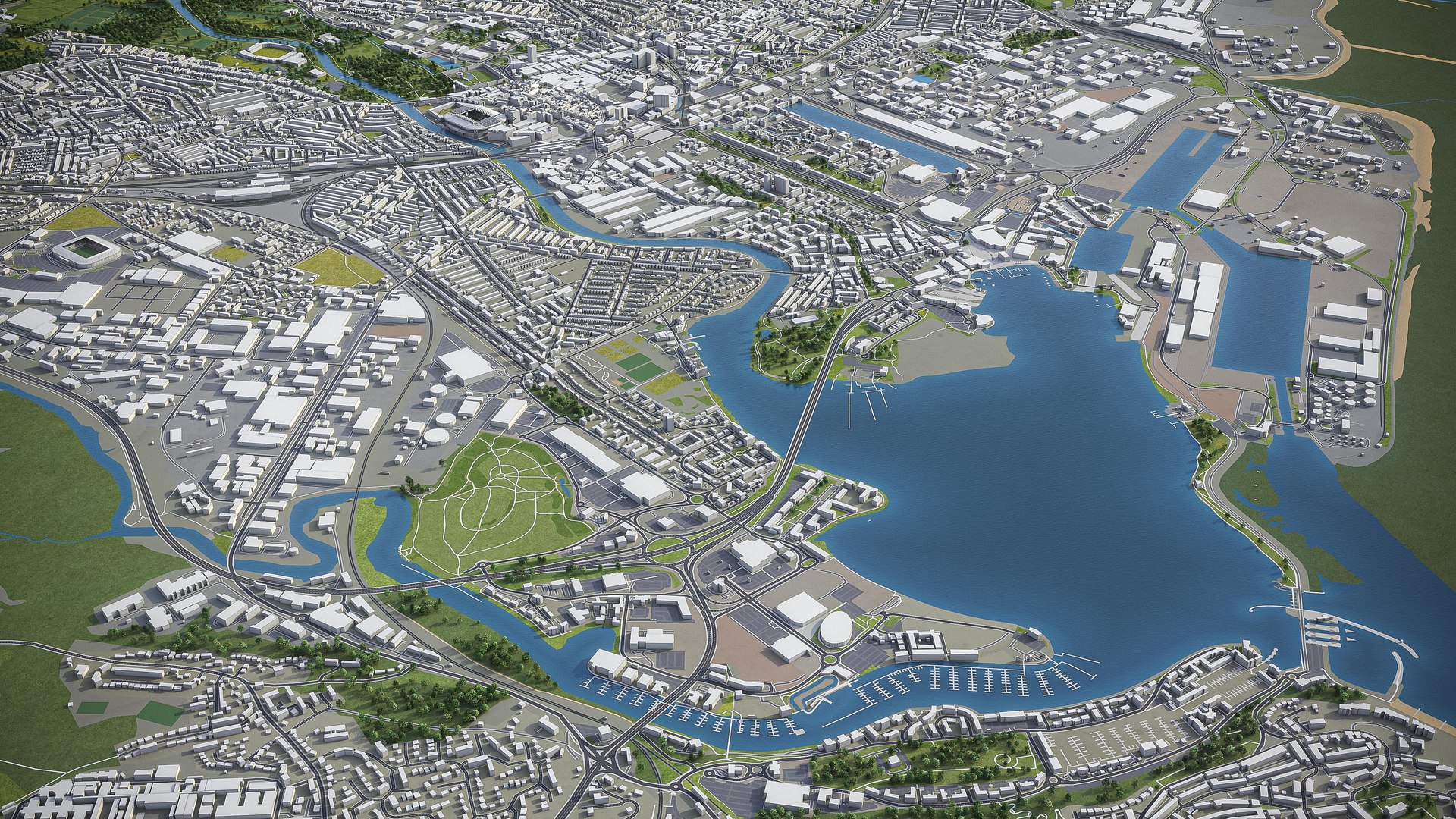 3D Cardiff Surrounding - Model - TurboSquid 1497732