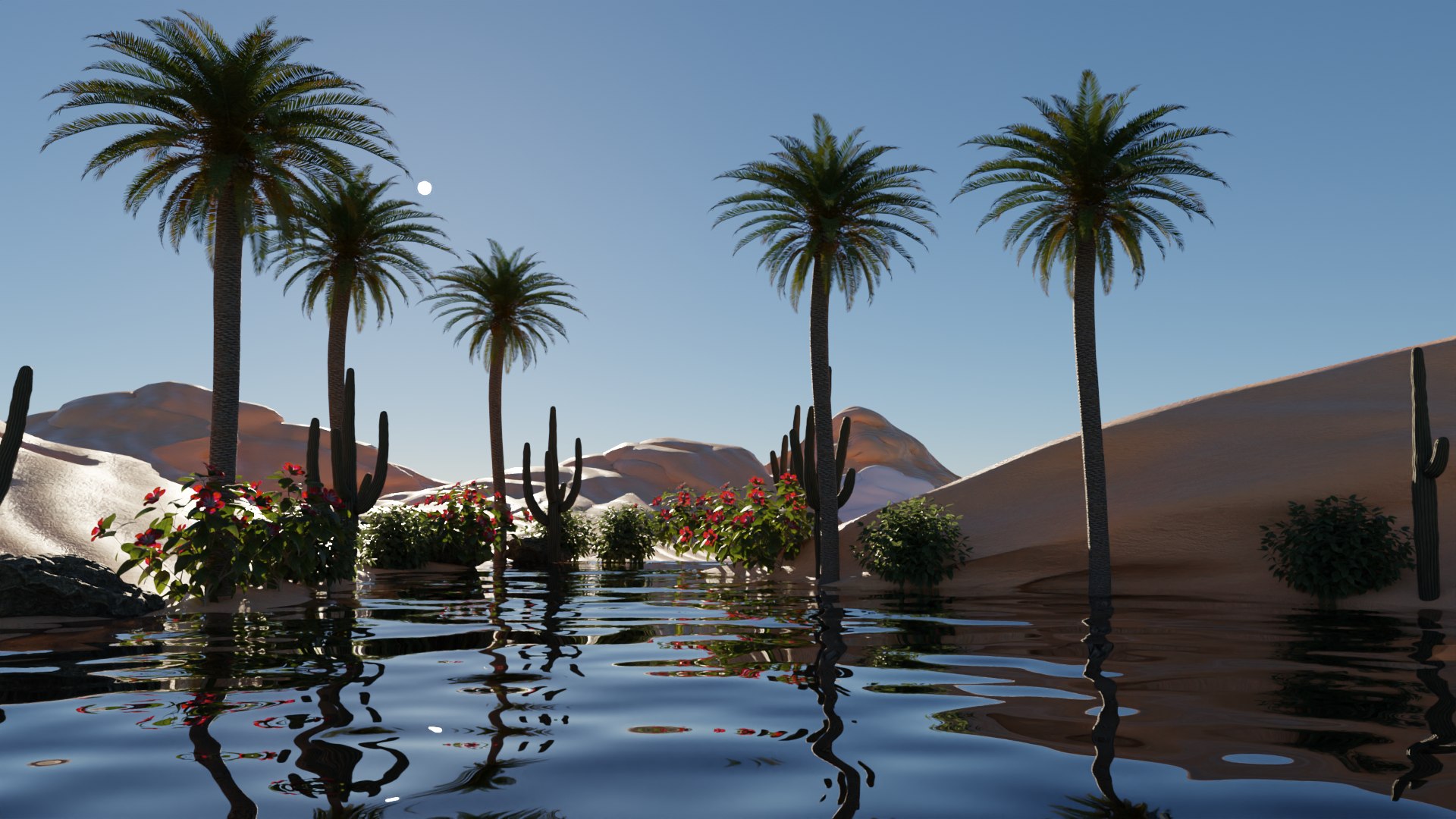 Desert Landscape Scene Made With Blender Model - TurboSquid 1918956