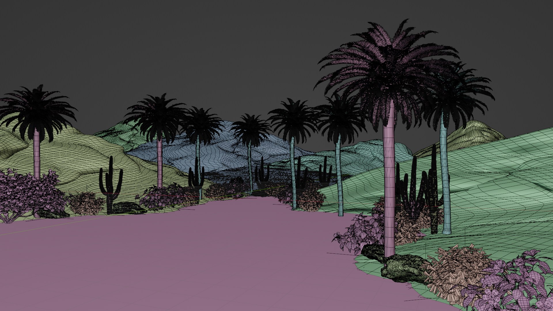 Desert Landscape Scene Made With Blender Model - TurboSquid 1918956