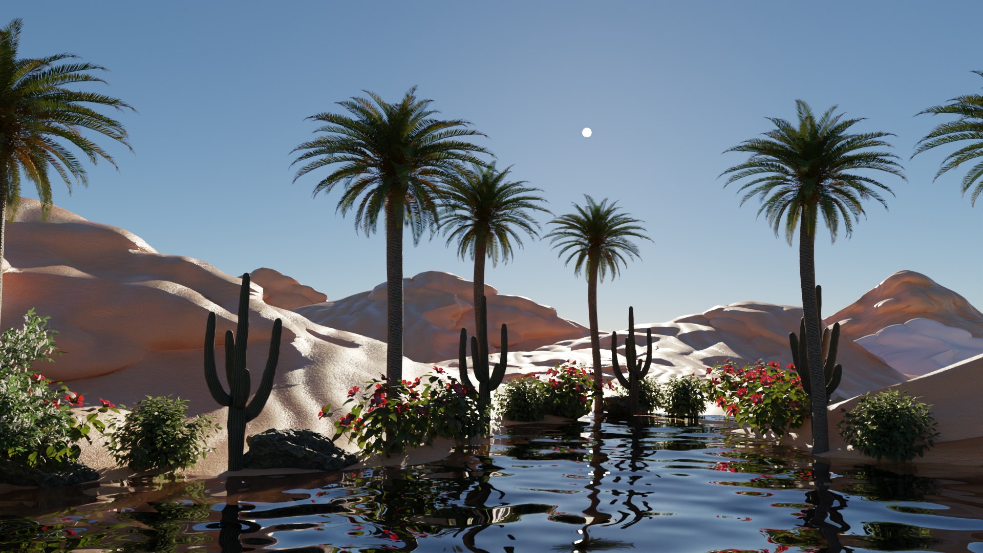 Desert Landscape Scene Made With Blender Model - TurboSquid 1918956