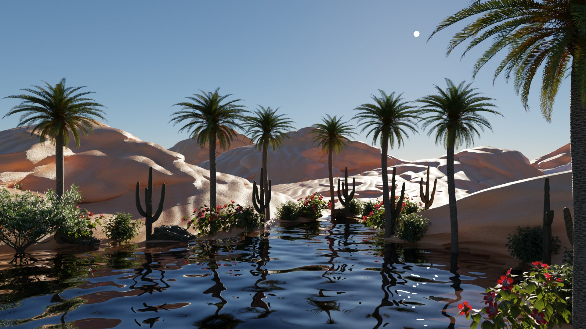 Desert Landscape Scene Made With Blender Model - TurboSquid 1918956