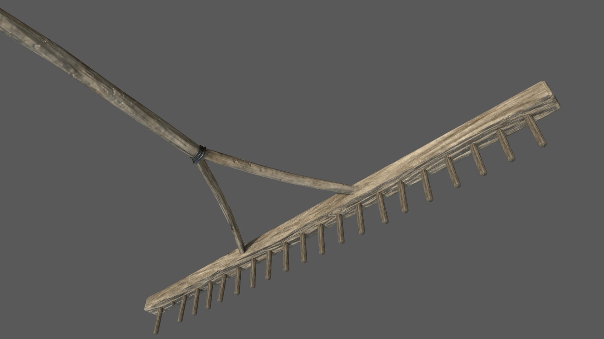 3D Old Wooden Rake - TurboSquid 2052237