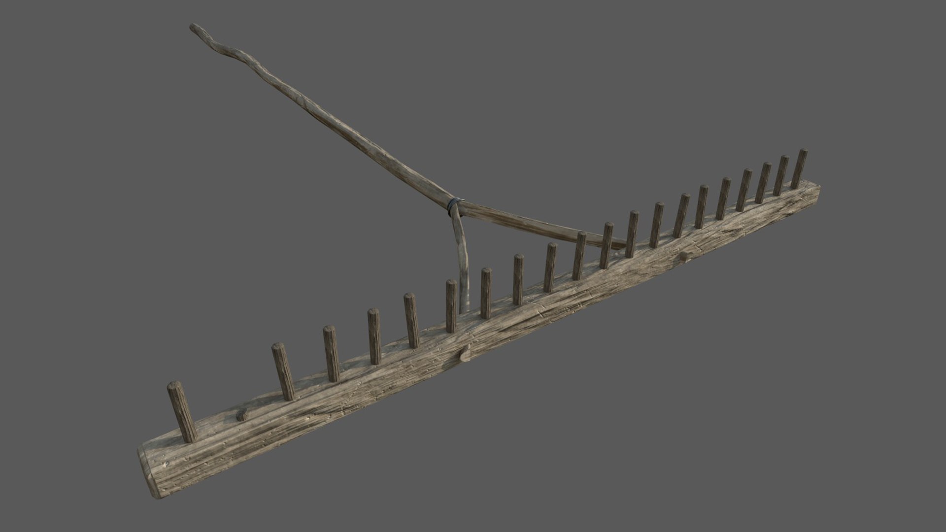 3D Old Wooden Rake - TurboSquid 2052237
