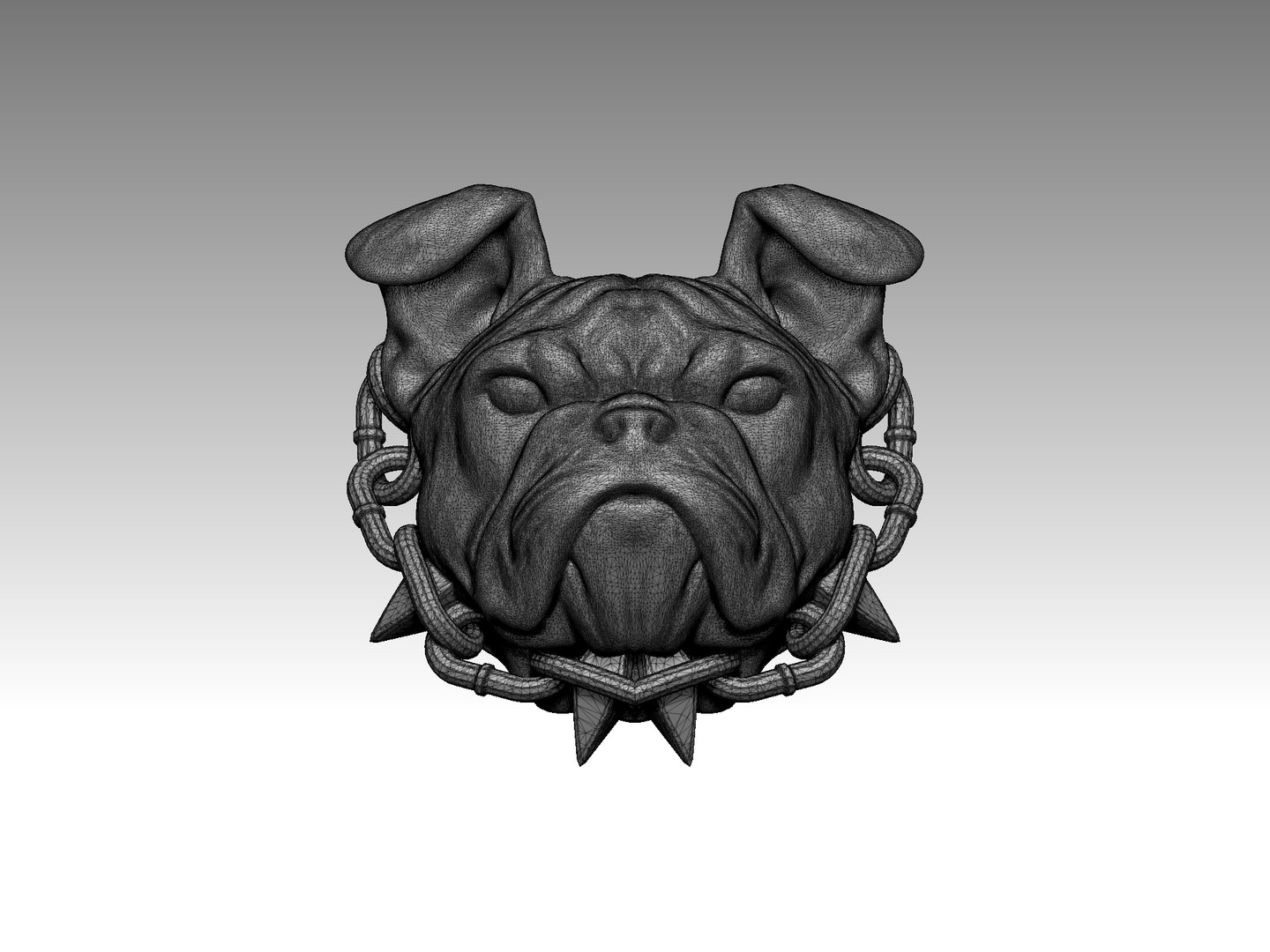 3D Bulldog Chain Statue - TurboSquid 2347025